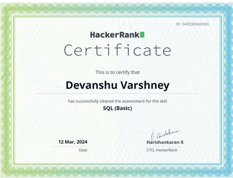 Devanshu Varshney On Linkedin Sql Hackerrank Dataskills