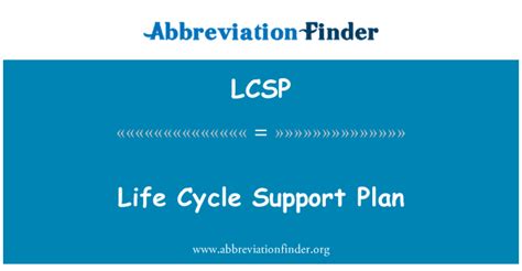Lcsp Stands For Life Cycle Support Plan Abbreviation Finder