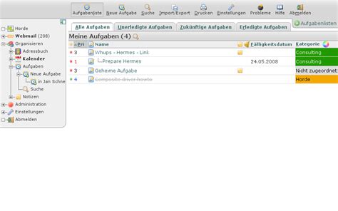 Screenshots Webmail The Horde Project