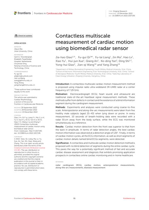Pdf Contactless Multiscale Measurement Of Cardiac Motion Using