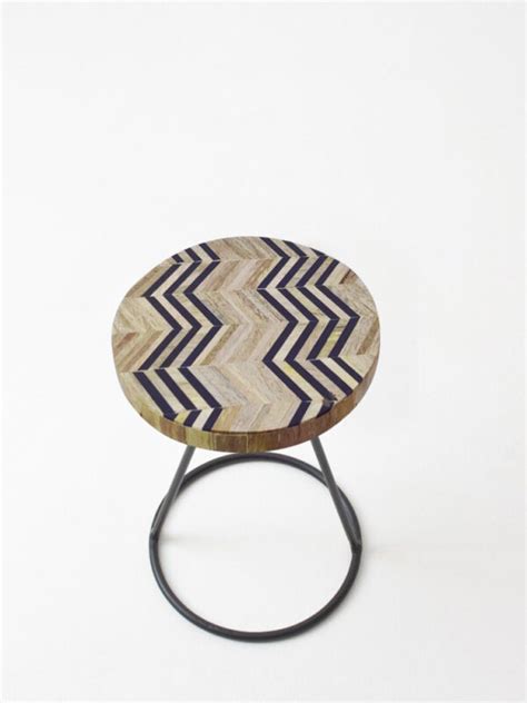 contemporary zig zag end coffee table with cylindrical base winsome