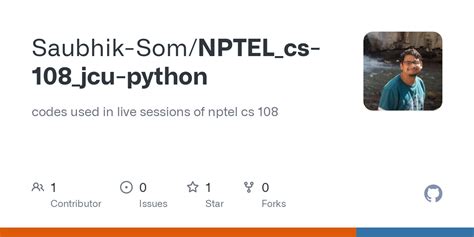 Github Saubhik Somnptelcs 108jcu Python Codes Used In Live Sessions Of Nptel Cs 108