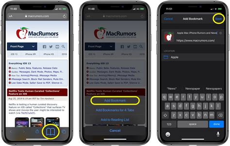 How To Save An Open Tab As A Bookmark In Safari On IOS MacRumors