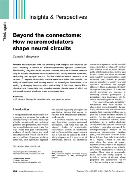 pdf beyond the connectome how neuromodulators shape neural circuits