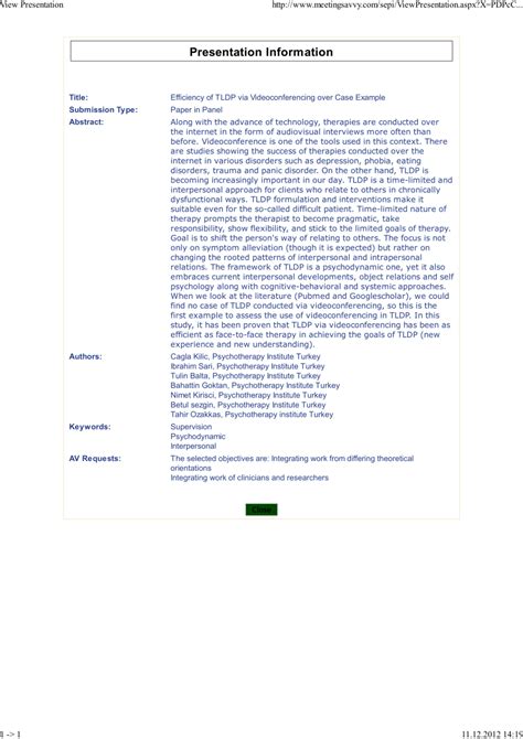 Pdf Title Efficiency Of Tldp Via Videoconferencing Over Case Example