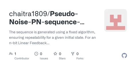 Github Chaitra1809pseudo Noise Pn Sequence Using A Linear Feedback