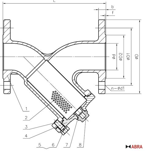 Фильтр сетчатый фланцевый из нержавеющей стали DN15-300 PN16, ABRA-YF ...