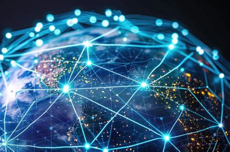 Illustration Of Interconnected Communication Lines On A Globe Stock Image Image Of