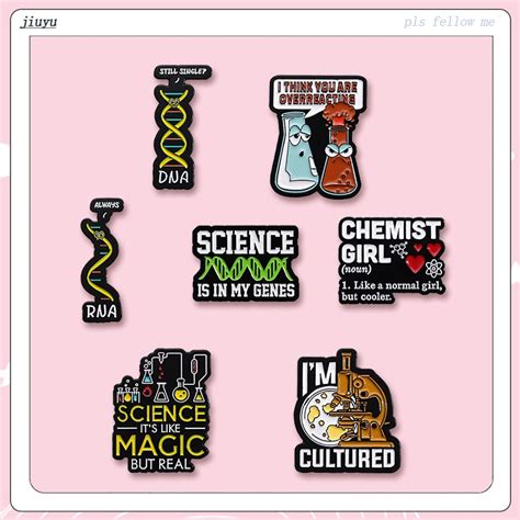 Science Brooch Chemistry Periodic Table Test Tube Dna Microscope Math
