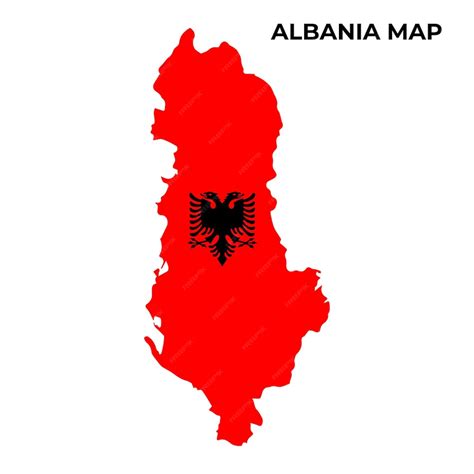 Albania National Flag Map Design Illustration Of Albania Country Flag