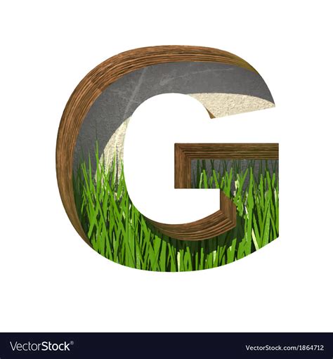Grass Cutted Figure G Paste To Any Background Vector Image