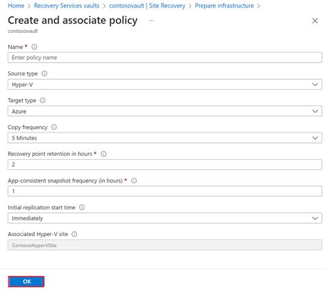 azure site recovery를 사용하여 hyper v 재해 복구 설정 azure site recovery