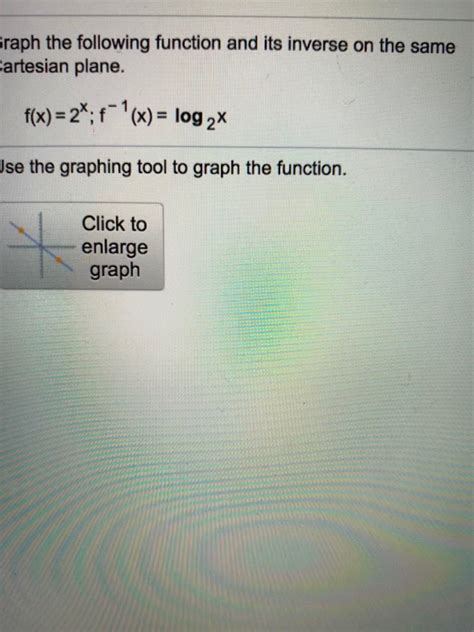 Graph The Following Function And Its Inverse On The Same Cartesian