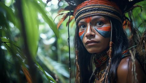 Premium Ai Image Inside The Amazon Forest Big Trees A Yanomami Woman