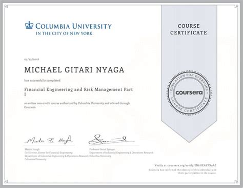 MY COURSERA FINANCIAL ENGINEERING CERTIFICATE PDF
