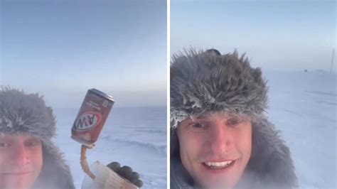 Watch Man Shows How Beer Froze At 64 Degrees Celsius At The South