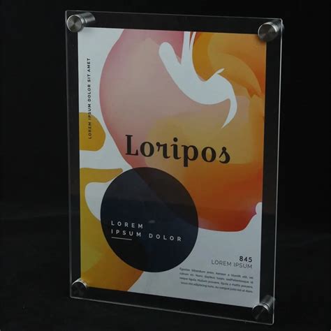 A4 A5 Wall Mounted Acrylic Plexiglass Poster Frames Perspex Floating