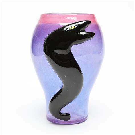 Ulrica Hydman Vallien Vas Glas Med Orm Kosta Boda Ateljé Signerad