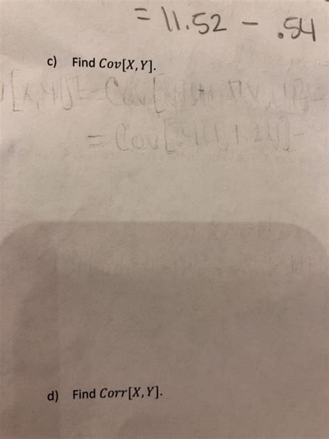 Solved C Find Cov X Y D Find Corr X Y