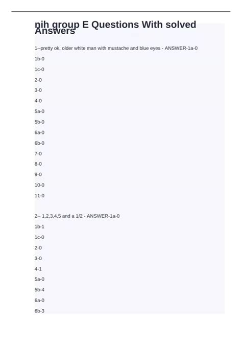 Nih Group E Questions With Solved Answers Nih Group E Stuvia Us