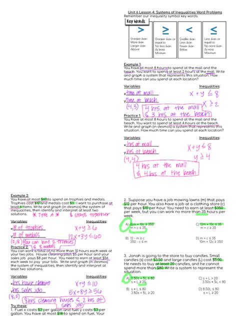 unit 6 lesson 4 systems of inequalities word problems 22 23 pdf