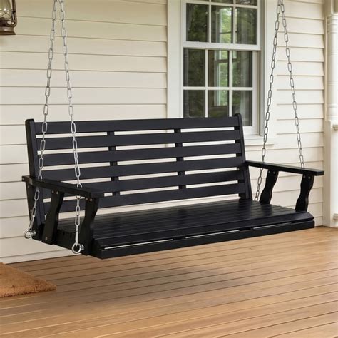 Fortune Candy 3 Seater Wooden Porch Swing With Hanging Chains Heavy