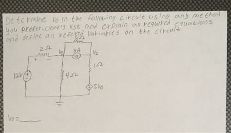 Determine Vo In The Following Circuit Using Any Chegg