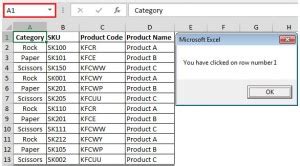 How To Get Row Number By A Single Click Using VBA In Microsoft Excel