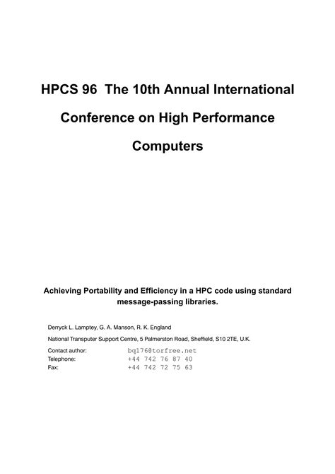 Achieving Portability And Efficiency In A Hpc Code Using Standard