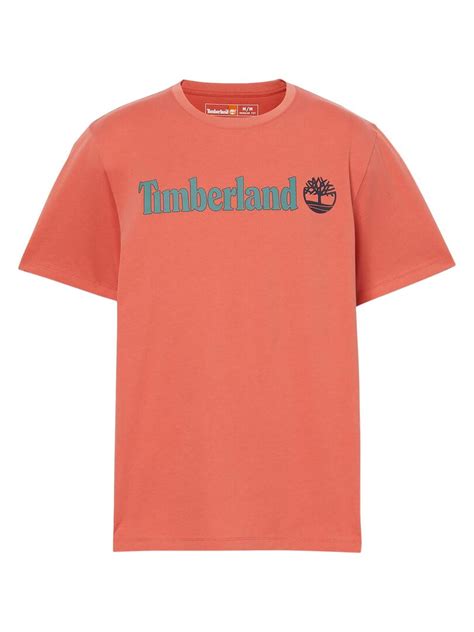 Tee Shirt Timberland Linear Logo Short Sleev Orange Kiabi Nu€