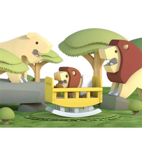 אריה בייבי מגנטי עם שלד Halftoys רונציק