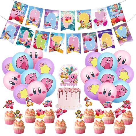 Kirby Star Allies Video Game Theme Birthday Party Decorate Supplies Set