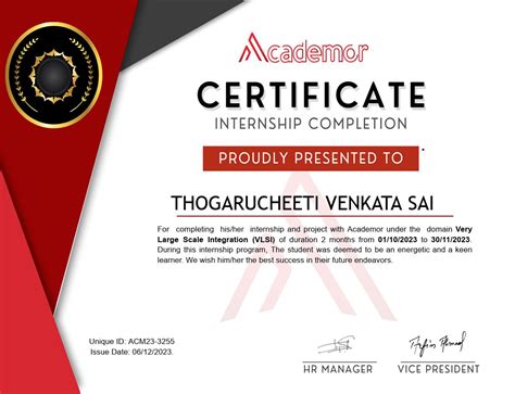 Venkata Sai T On Linkedin Vlsi Internshipcompletion