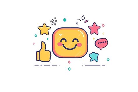 A Cartoon Drawing Of A Smiley Face With A Thumb Up Premium Ai