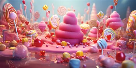 Premium Ai Image Candy World Background