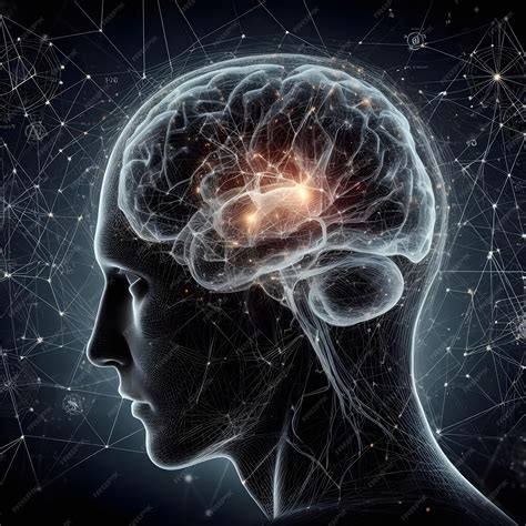 premium photo human brain activity with plexus lines external