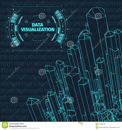 Data Visualization Background Futuristic Design Hud Element Binary Code Coding And