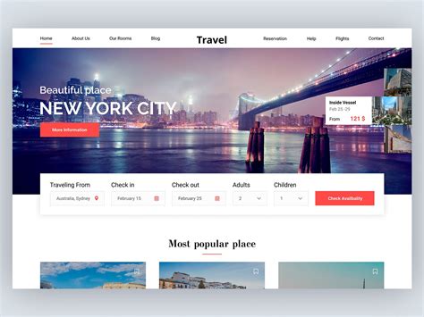 travel booking concept inspiração web design web design inspiração