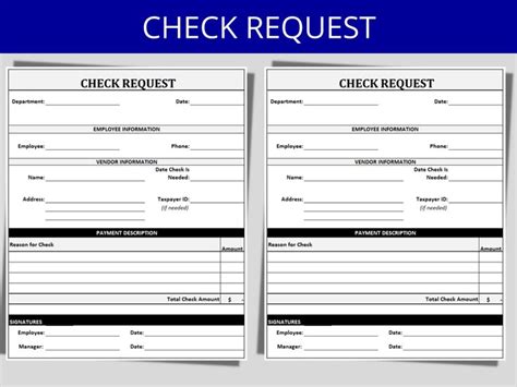 Check Request Form Ms Editable Excel Spreadsheet Expense Reimbursement