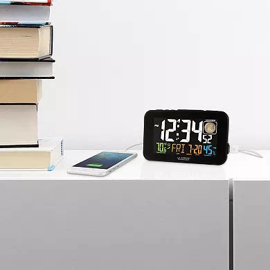 La Crosse Technology Color Led Alarm Clock With Usb Charging Port