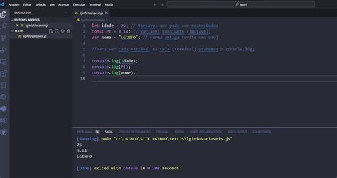 Explorando variáveis em JavaScript lginfo soluções