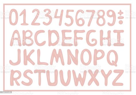 손으로 그린 어린이 알파벳 포스터 핑크 색상 Abc 포스터 글꼴이 있는 어린이 교육용 일러스트레이션 보육원 벽 예술 편지 인쇄 학교 보육원 글꼴 및 숫자 클립아트 0명에