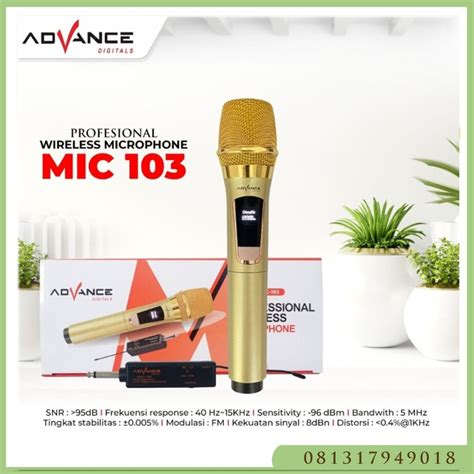 Jual Mic Wireless Advance 103 Microphone 103 Mic Tanpa Kabel Indonesia Shopee Indonesia