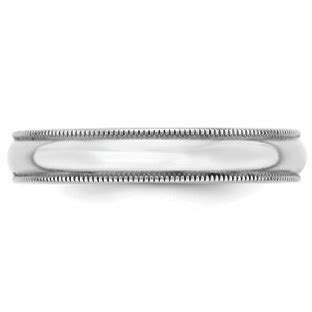 4mm Half Round Milgrain Edge Lightweight Wedding Band In 14k White Gold