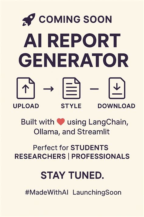 Aitools Langchain Ollama Streamlit Reportgenerator Productlaunch Rallapalli Phaneendra