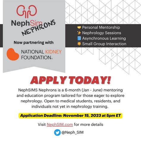 2024 Nephsim Nephrons Applications Due 1115 Renal Fellow Network