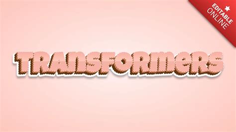transformers biscuit cake 3d text effect generator
