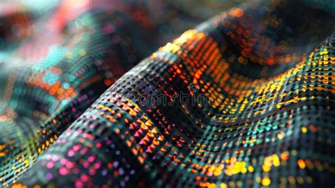 A Closeup Of A Fabric With A Pixelated Pattern Showcasing The Integration Of Digital Elements