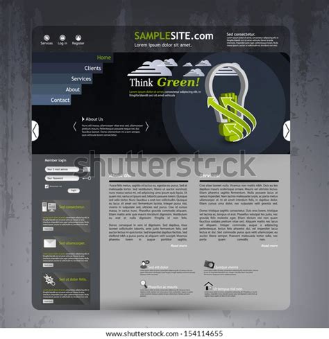 Elegant Dark Website Template Stock Vector Royalty Free Shutterstock