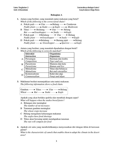 Set Pengukuhan Unit 2 Form 2 Ekosistem Pdf Set Pengukuhan Unit 2 Form 2 Ekosistem Pdf